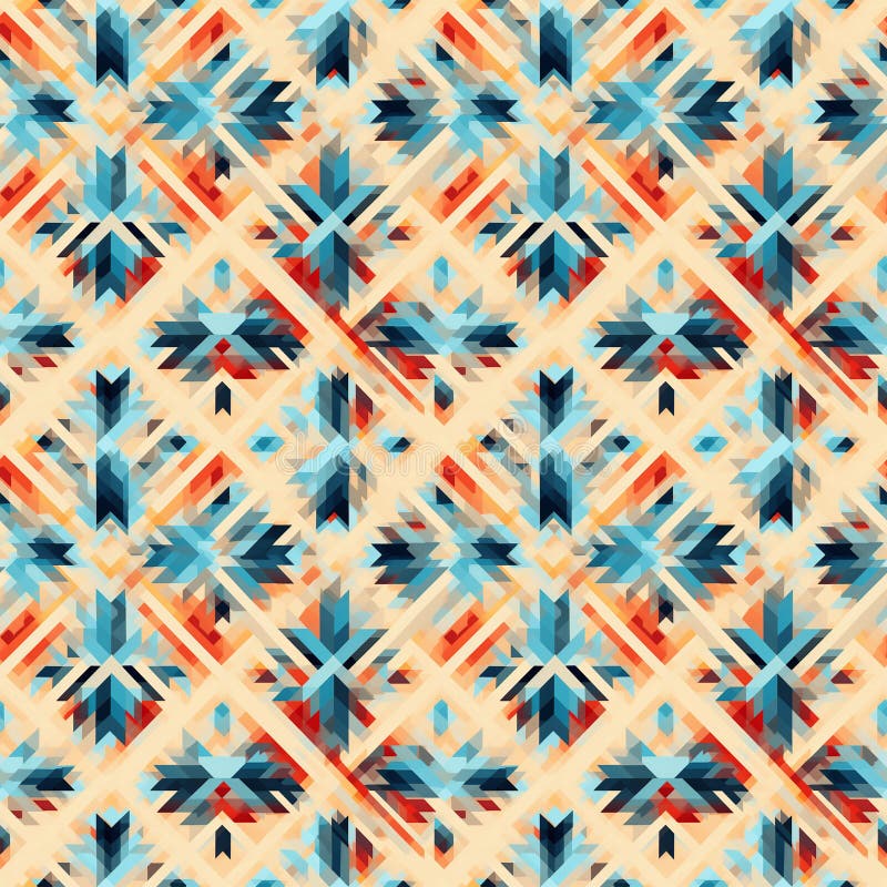 Ethnic Geometric Designs Pattern Symmetry Modern Seamless Stripes ...