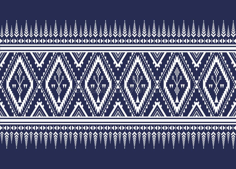 Ethnic Geometric Pattern, Navy Blue,Thai Textile Design. Stock ...