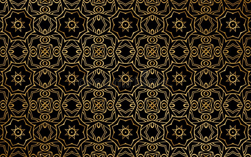 Ethnic Art Gold Geometric Shapes Pattern for Wallpaper. Abstract ...