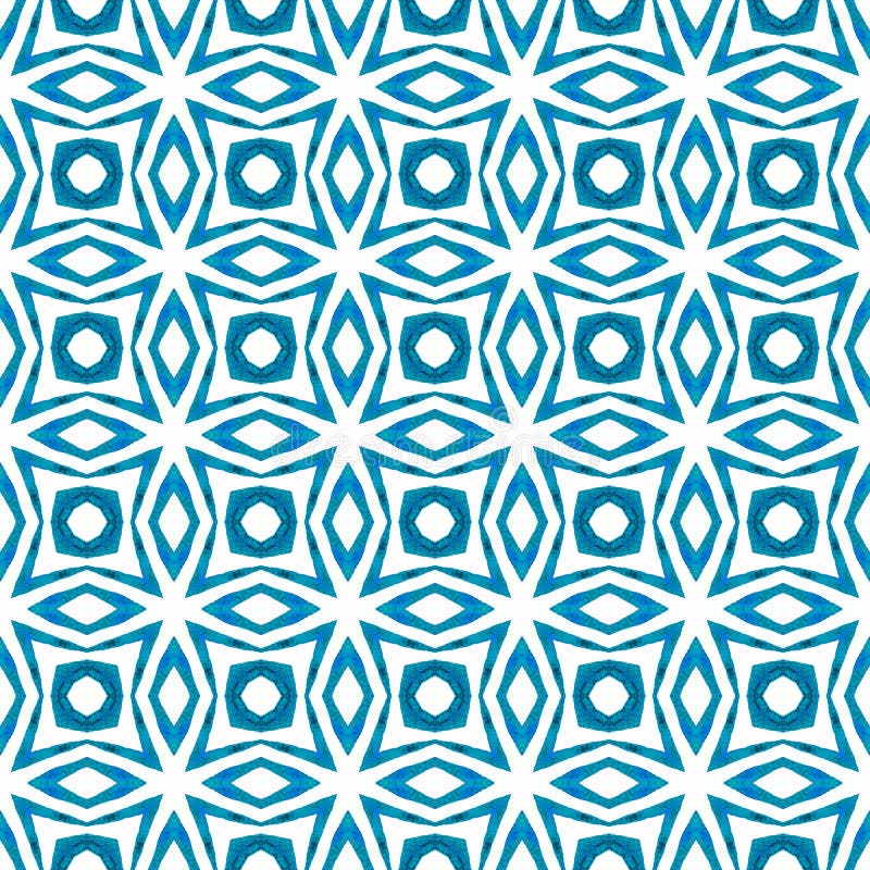 Ethnic Hand Painted Pattern. Blue Stock Illustration - Illustration of ...