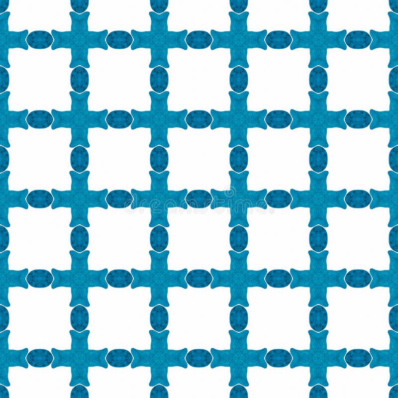 Ethnic Hand Painted Pattern. Blue Stock Illustration - Illustration of ...