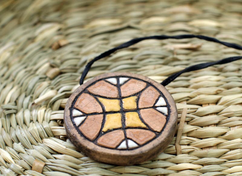 Ethnic Handmade Clay Amulet Stock Image - Image of decorative ...