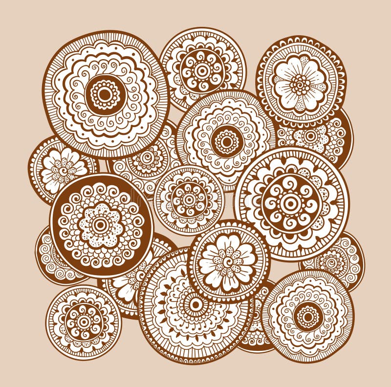 Ethnic Mehndi Ornament Indian Style Beautiful Doodle Art Floral