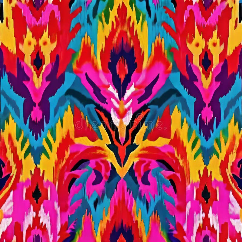 Ethnic Ikat Pattern a Pattern Inspired by Traditional Ikat Weav Stock ...