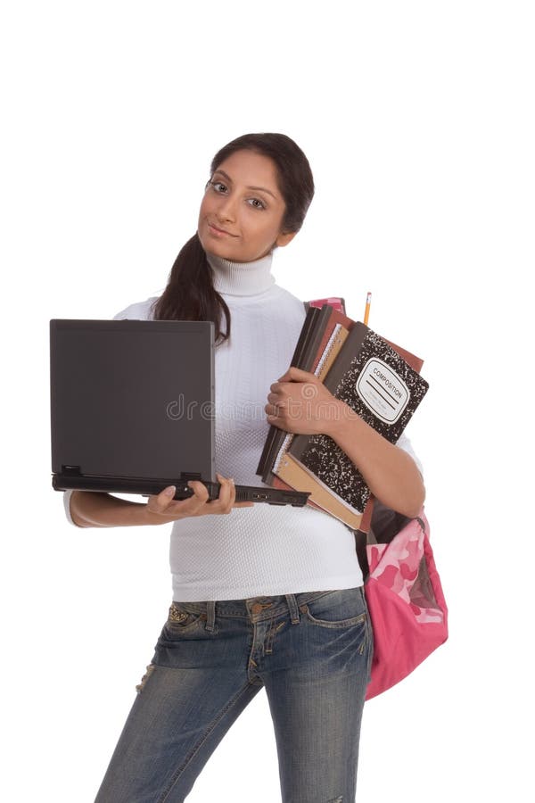 Ethnic Indian College Student with Laptop PC Stock Image - Image of ...