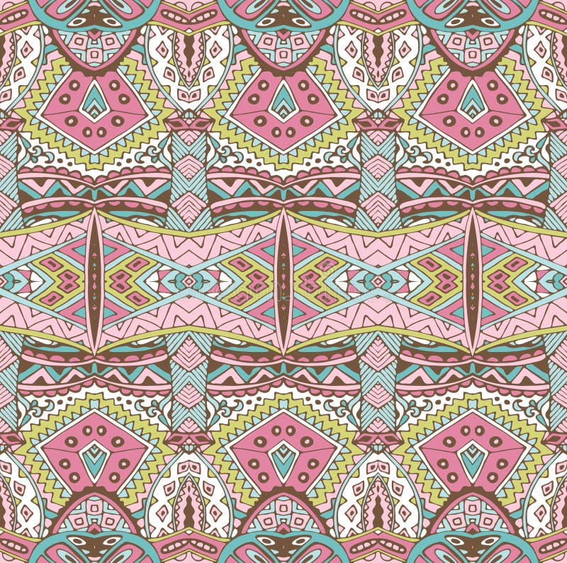 Intricate Seamless Ethnic Tribal Pattern Stock Vector - Illustration of ...