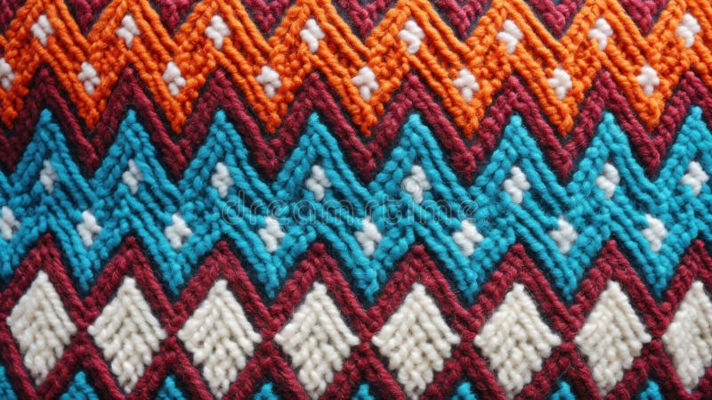 Ethnic Knitted Woven Wool Yarn Indigenous Knitting Pattern Background ...