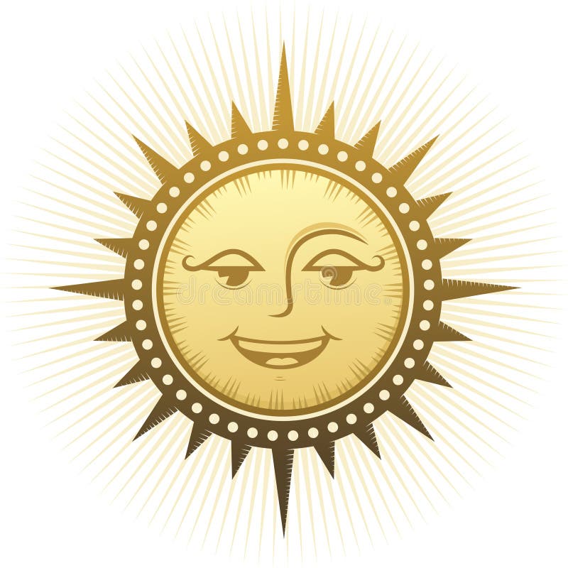 Ethnic laughing sun stock vector. Illustration of celestial - 29597321