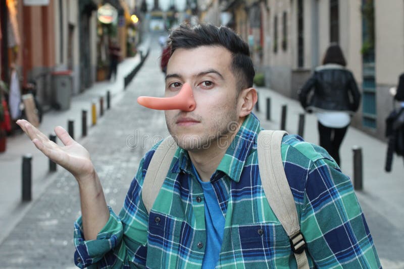Ethnic Liar with a Very Long Nose Stock Image - Image of latino, deceit ...