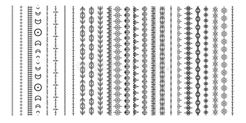 Ethnic Line Ornaments. Tribal Design Stock Vector - Illustration of ...