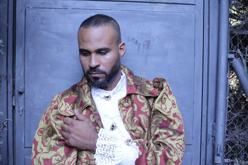 Ethnic Man Wearing Baroque Style Outfit Stock Photo - Image of 16th ...