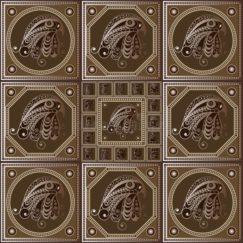 Ethnic Maya Texture with a Totem 33 Stock Vector - Illustration of ...