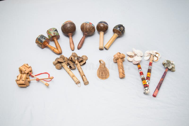 Ethnic Musical Instrument. Rattle of Seeds with a Handle Stock Image ...