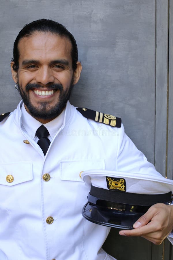 Ethnic Nautical Captain Close Up Stock Photo - Image of male, marine ...