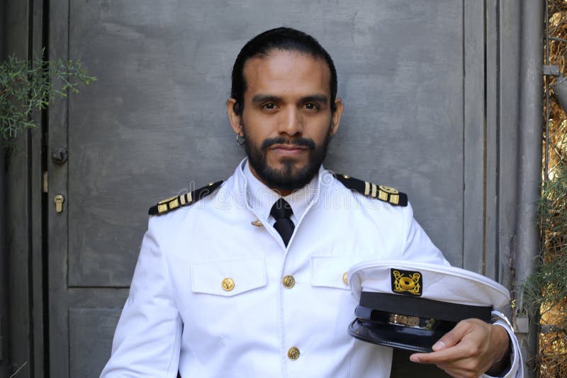 Ethnic Nautical Captain Close Up Stock Photo - Image of latino, cruise ...