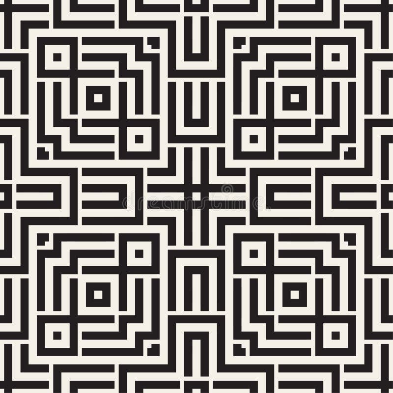 Ethnic Ornament Native Lines Stylish Print. Vector Seamless Black and ...