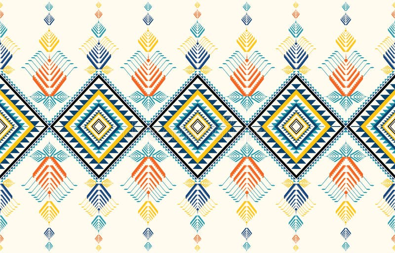 Abstract Ethnic Geometric Seamless Pattern, Vector Illustrator Pattern ...