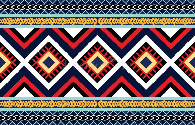Colorful Ethnic Fabric Seamless Pattern Abstrac Design. Stock Vector ...