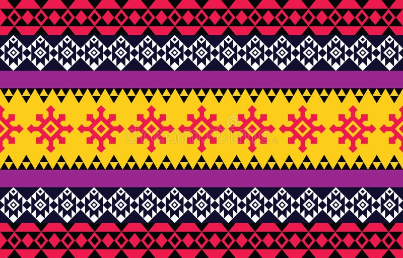 Seamless Pattern in a Tribal or Ethnic Style with Geometric Shapes. Red ...