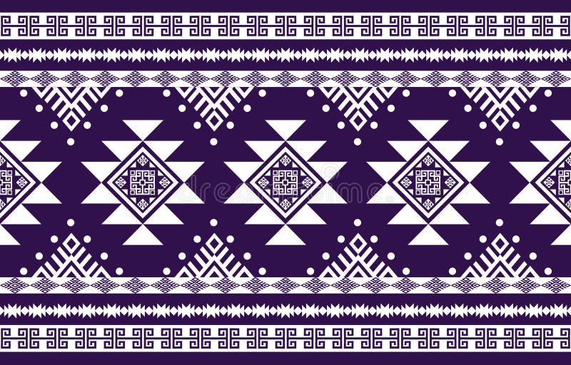 Repeated Ethnic Geometric Border Pattern on Dark Purple Background ...