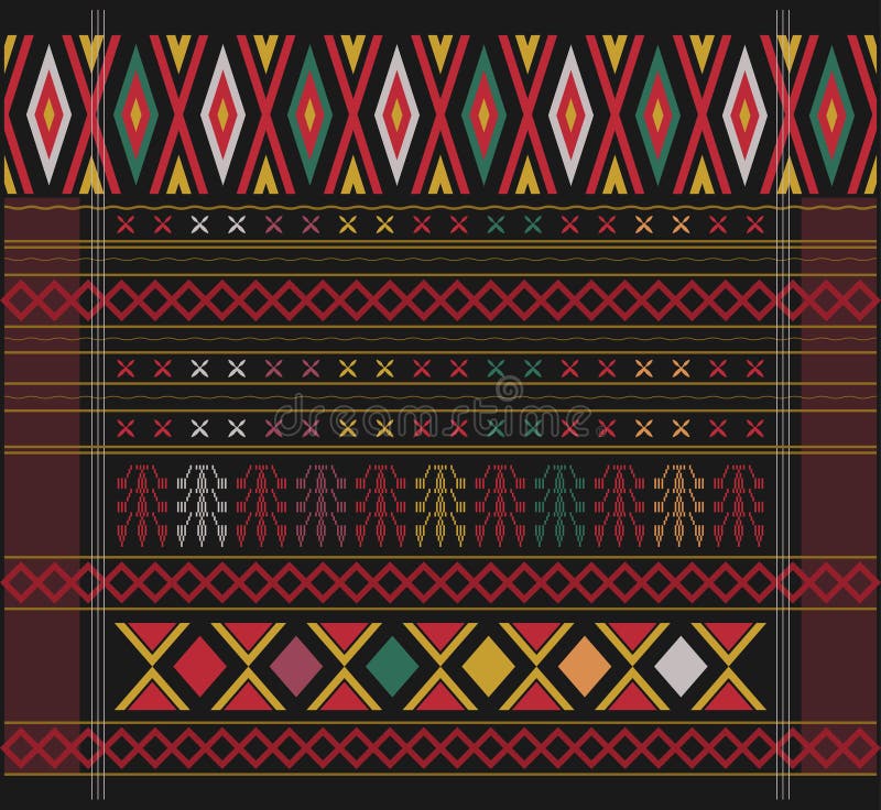 Ethnic Pattern Batik Ulos Fabric Vector Stock Vector - Illustration of ...