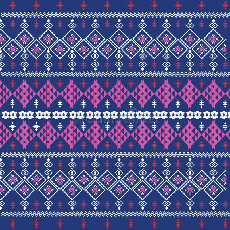 Ethnic Pattern Fabric and Geometric Patterns Stock Illustration ...