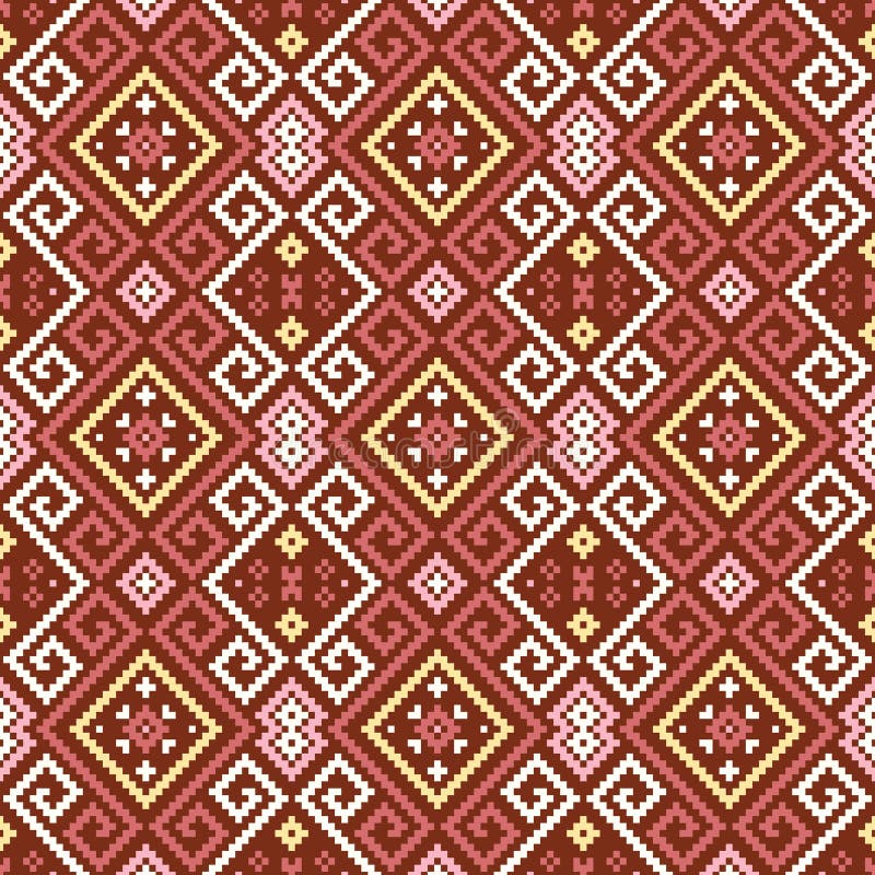 Ethnic Pattern Features Interlocking Geometric Shapes in a Seamless ...