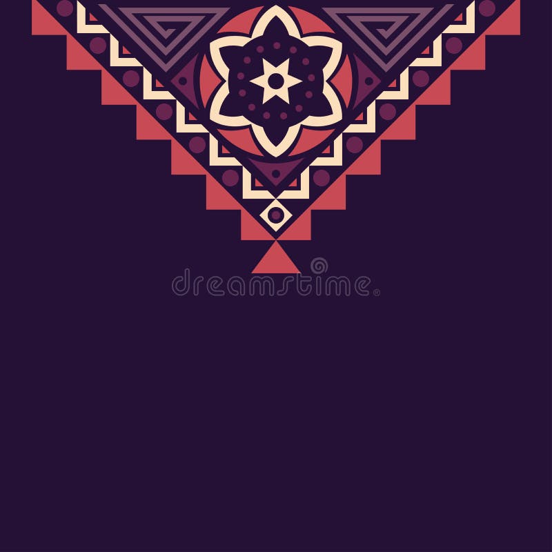 Ethnic Pattern on a Purple Background. Stock Vector - Illustration of ...