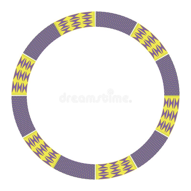 Ethnic Pattern Round Frame. African Tribal Textile Ornament. Circle ...