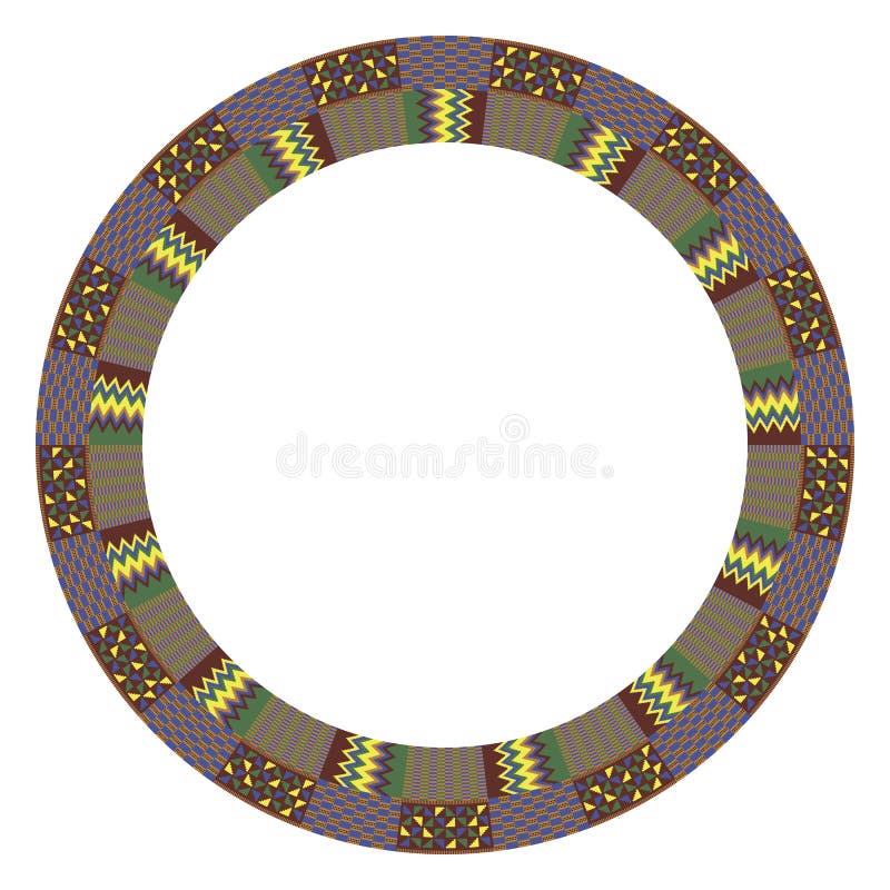 Ethnic Pattern Round Frame. African Tribal Textile Ornament. Circle ...