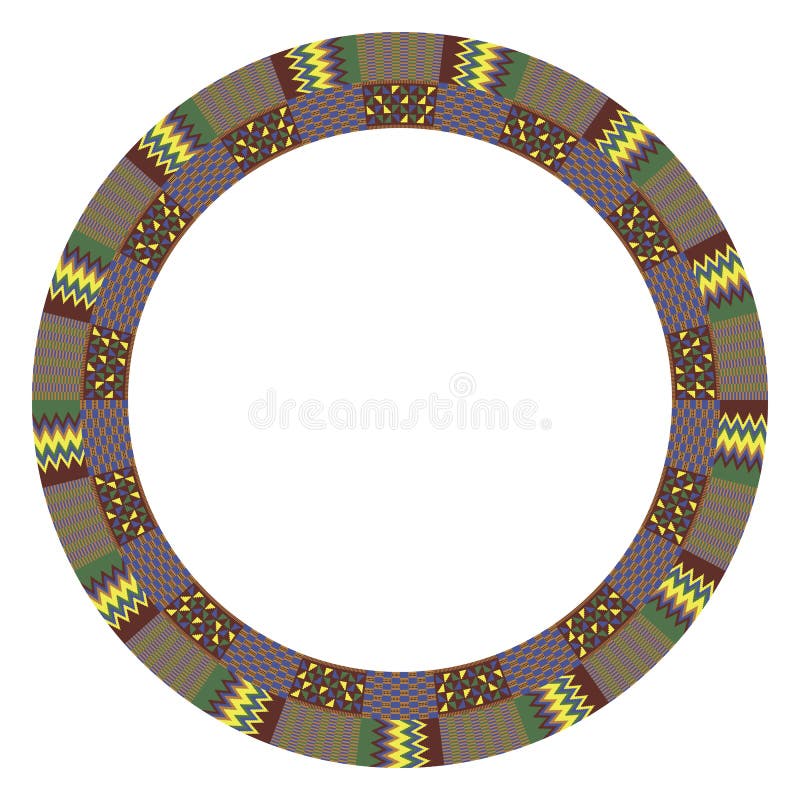 Ethnic Pattern Round Frame. African Tribal Textile Ornament. Circle ...