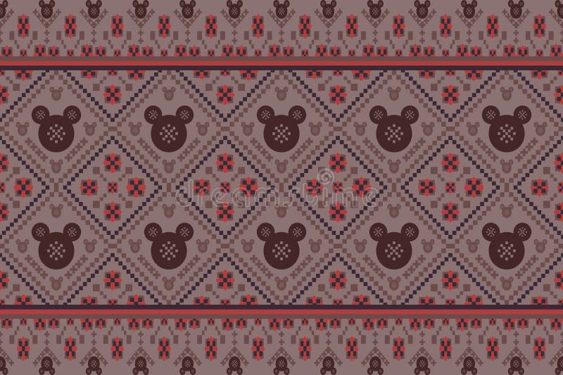 Ethnic Pattern Seamless Pixel Art for Fabric Geometric Ethnic Pattern ...