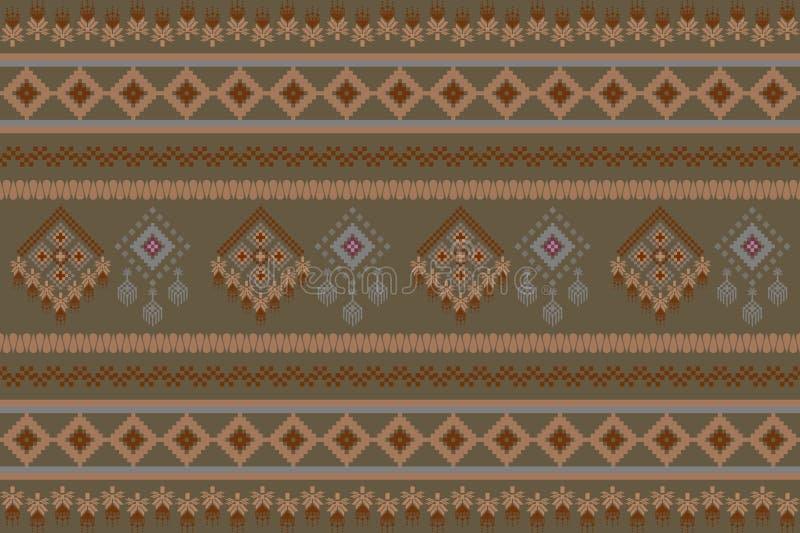 Ethnic Pattern Seamless Pixel Art for Fabric Geometric Ethnic Pattern ...