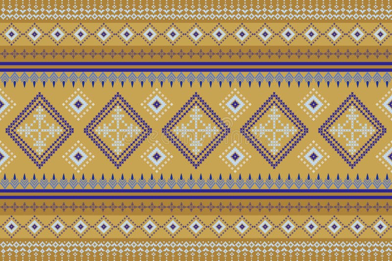 Ethnic Pattern Seamless Pixel Art for Fabric Geometric Ethnic Pattern ...