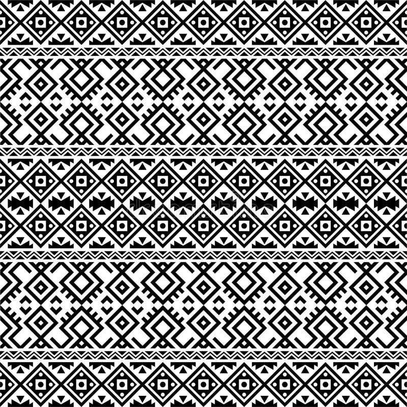 Ethnic Aztec Pattern Illustration Design Texture Background in Black ...