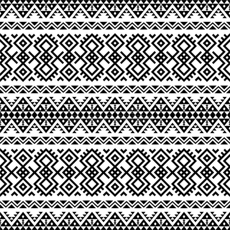 Ethnic Aztec Pattern Illustration Design Texture Background In Black ...
