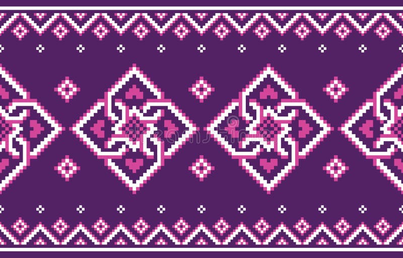 Ethnic Pixel Patterns Fabric Pattern Art Design by Geometric Aztec ...