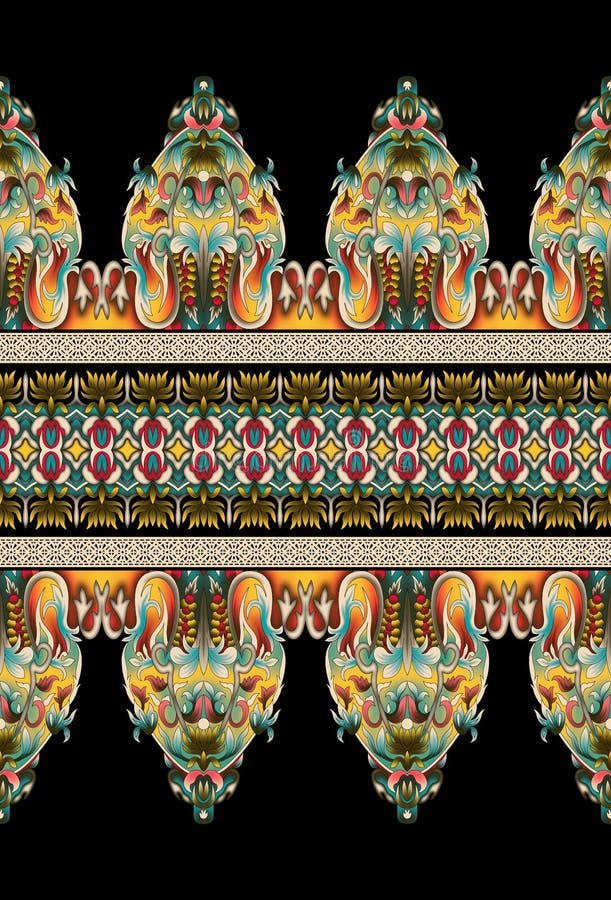 Ethnic Print Fabric Pattern Geometric Seamless Ornament For Ceramics