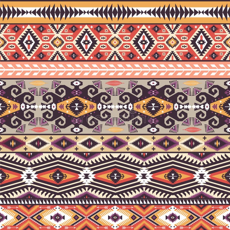 Ethnic Print Pattern Background Stock Illustration - Illustration of ...