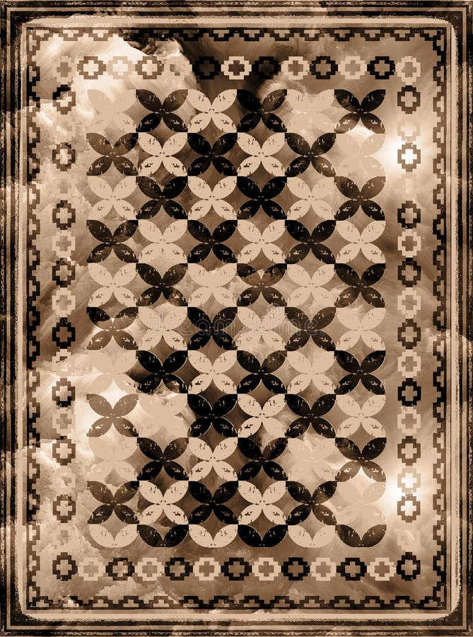 Ethnic rug carpet pattern stock illustration. Illustration of borders ...