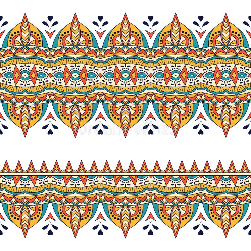 Ethnic seamless border stock vector. Illustration of greeting - 112674086