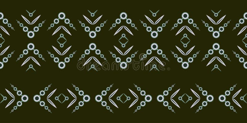 Ethnic Seamless Border. Geometric Linear Elements. Complex Square ...