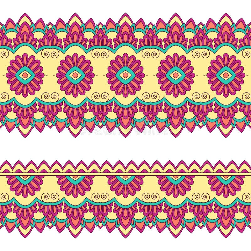 Ethnic seamless border stock vector. Illustration of handmade - 116462463