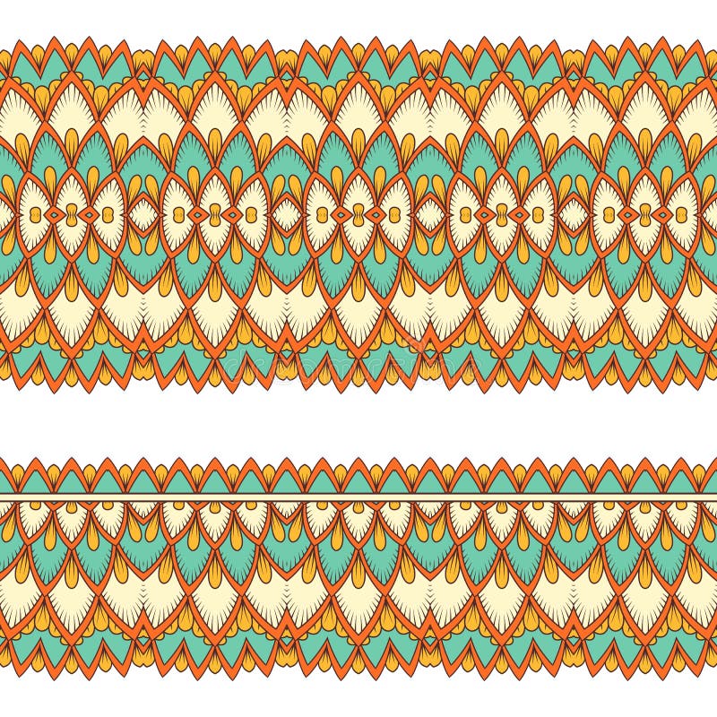 Ethnic seamless border stock vector. Illustration of fabric - 119578694