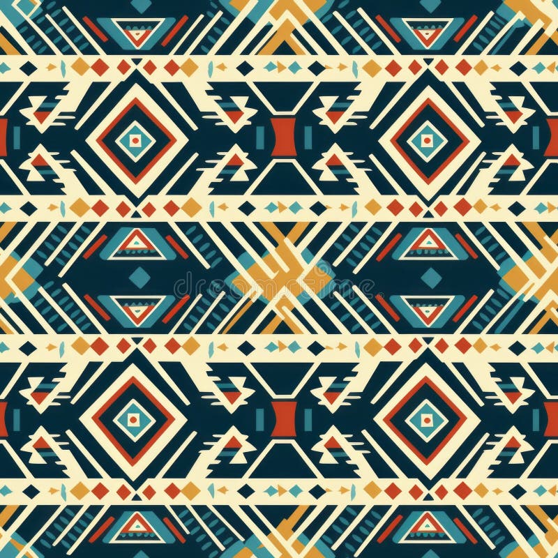 Ethnic Seamless Pattern. Hand Drawn Navajo Fabric. Modern Abstract ...
