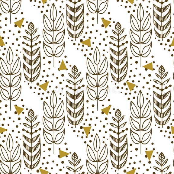 Ethnic Seamless Pattern with Stylish Trees. Endless Texture for Fabric ...