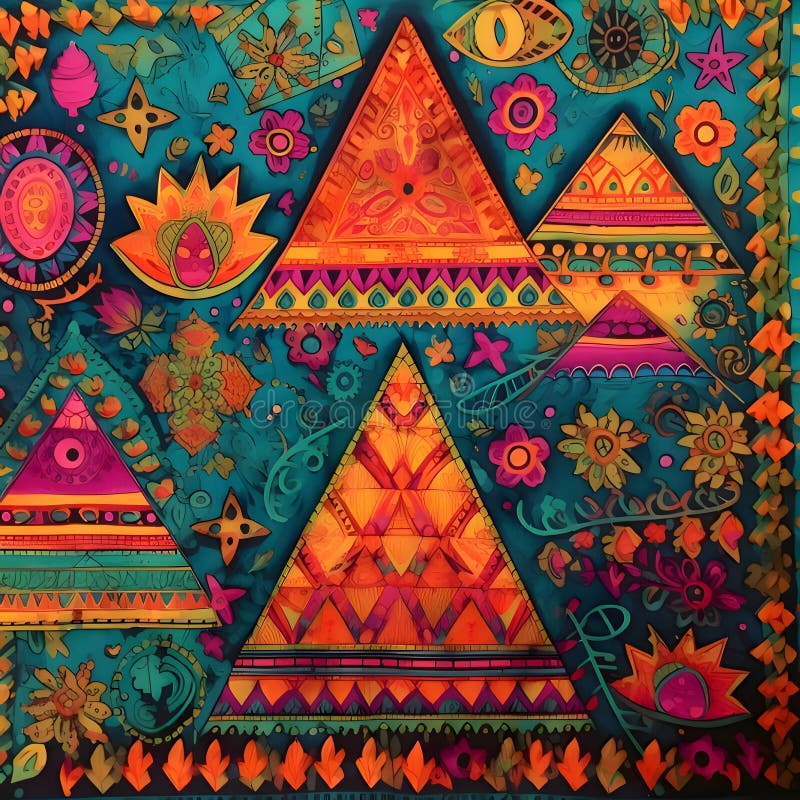 Ethnic Seamless Pattern with Tribal Elements. Colorful Abstract ...