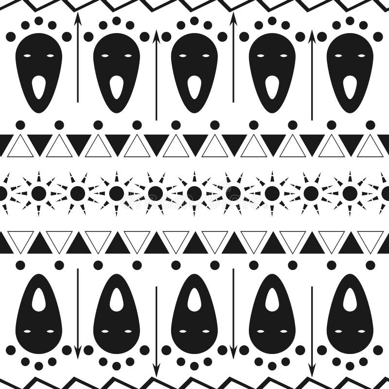 Black and White Seamless Pattern of Religious Symbols Stock Vector ...