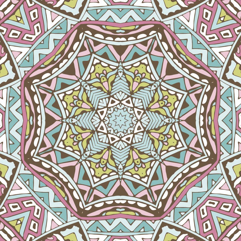 Ethnic Seamless Pattern. Vintage Indian Geometric Background Stock ...