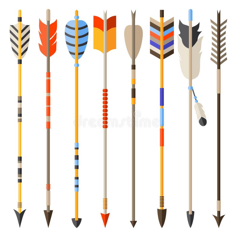 Ethnic Set of Indian Arrows in Native Style Stock Vector - Illustration ...